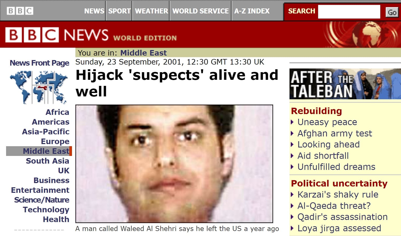 BBC says 9/11 Hijacker 'suspects' alive and well
